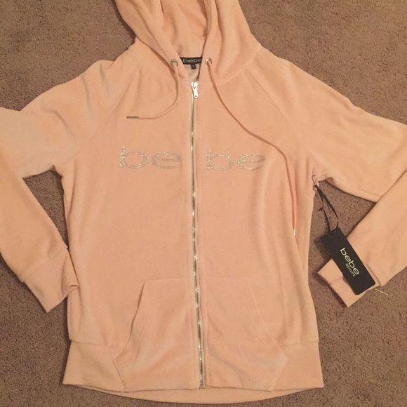 bebe | Tops | New Bebe Velour Rhinestone Bling Hoodie Tracksuit | Poshmark